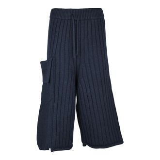 Yohji Yamamoto Femme, Shorts, Bleu, Taille: 40 FR Pantalone in lana