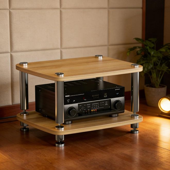 Generic HiFi Regal Niedriges AV-Medienregal, 4-stufiges Stereo-Ständer ...