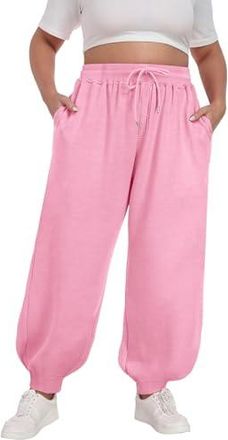 Generico Pantalon de sport pour femme, taille haute, pantalon de surv&ecirc;tement pour femme, avec cordon de serrage large, pantalon avec poches douces et confortab