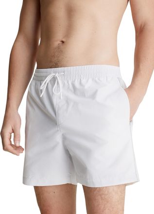Calvin Klein Herren Badeshorts Medium Drawstring Mittellang, Weiß (Nimbus Cloud), 4XL