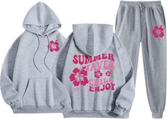 Generic Surv&ecirc;tement pour femme tendance d&eacute;contract&eacute; temp&eacute;rament ample col rond ray&eacute; tricot&eacute; costume pour femme tenue de d&eacute;tente v&ecirc;tements de gym ensemble de s