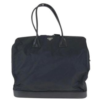 Prada Pre-owned Nylon Leather Tessuto Logo Tote - Femme - Pre-owned - Noir - Taille: ONE Size