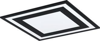 Eglo LED Deckenleuchte Savatarila, 1 flammige Deckenlampe, Wohnzimmerlampe, Küchenlampe aus Aluminium und Kunststoff, Flurlampe Decke in Schwarz, Weiß, L x