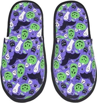 Generic Imprimé Mignon DHalloween Pantoufle Plates Pantoufles Moelleuses Hiver Chaussures Pour Homme Intérieur Femme M