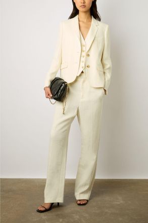 Gerard Darel Veste unie en lin m&eacute;lang&eacute; - BECK - Ecru