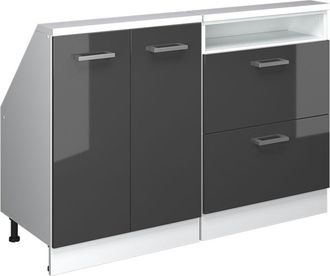 Vicco Ensembles de meuble de rangement sous pente Rion, Anthracite brillant/blanc, Lot de 2, Vicco
