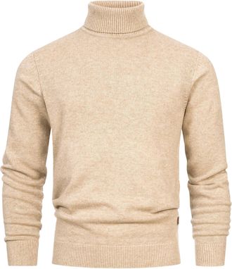 Indicode Herren INMargous Roll Neck Klassischer Rollkragenpullover | Herrenpullover Strickpullover f&uuml;r M&auml;nner Irish Cream, XL