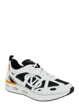 Valentino Garavani Mens Multicolor Low Top Sneakers With Vlogo Calf Leather Trainers