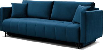 Loftscape home24 Schlafsofa Bristol Blau Samt Ravi 227 x 87 x 102cm Modern
