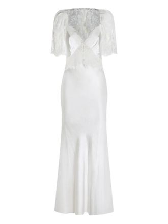 Self Portrait buttoned maxi dress - Wei&szlig;