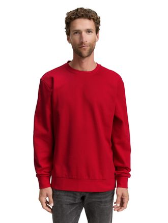 Tom Tailor Herren 1047826 Basic Sweatshirt in Unifarben, 12830-Samba Red, 3XL