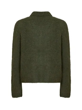 Dries Van Noten Mens Cardigan Mora Forest Green Alpaca Cardigans Sweater