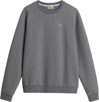 Woolrich Homme, Sweatshirts et sweats &agrave; capuche, Gris, Taille: XL Logo Interlock Crewneck