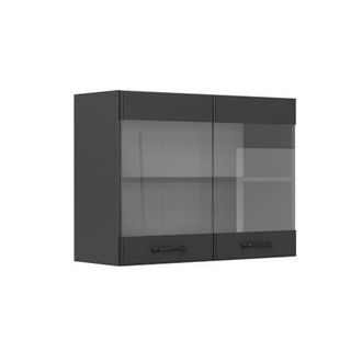 Vicco Meuble de Cuisine Haut vitr&eacute; R-Line, Anthracite Campagne, 80cm