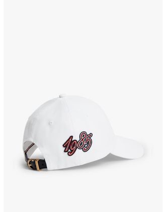 Tommy Hilfiger Baseballkappe in Wei&szlig; mit sechs Bahnen und Logo-Aufn&auml;her