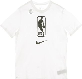 Nike Wei&szlig;es NBA Logo T-Shirt Dri-fit - - Sport - Herren - Wei&szlig; - 2XL