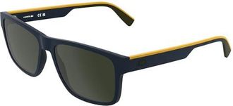 Lacoste Mens Sunglasses L6076S - Matte Blue with Solid Dark Khaki Lens