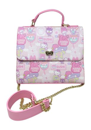 Loungefly Sanrio Hello Kitty Kawaii Allover-Print Crossbody Satchel Handtasche Geldbörse, Pink, Medium