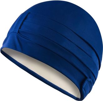 Aqua Speed Retro Badekappe | Damen Schwimmkappe blau | Frauen Bademütze elegant | Womens Swim Cap | Blaue Badehaube Sauna | Swimming Hat Women | Bathing | Polyes
