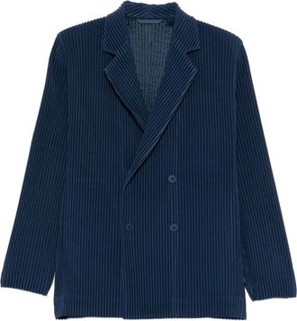 Issey Miyake Homme, Vestes, Bleu, Taille: M Homme Pliss&egrave; Jacket