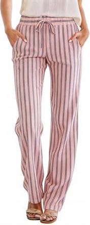 Generic Pantalon Palazzo &agrave; jambe large pour femme - Taille haute - Jambe droite ray&eacute;e - Pantalon d&eacute;t&eacute; l&eacute;ger et ample - Pantalon de travail d&eacute;contract&eacute; - Pour 