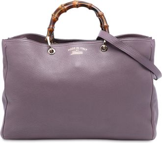 Gucci Prada Lilac Large Calfskin Bamboo Shopper Satchel