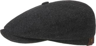 Stetson Hatteras Schirmm&uuml;tze Damen Herren Flat Cap mit Wolle Kaschmir Herbst Winter Flanelfutter anthrazit 60 cm