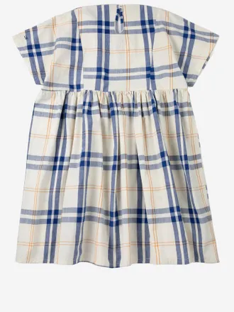 Bobo Choses Girls Cotton Dress With Checked Pattern Multicolour Organic