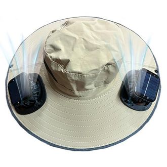 Generico Chapeau avec ventilateur, casquette respirante ventil&eacute;e par &eacute;nergie solaire - Casquette l&eacute;g&egrave;re avec protection UV pour voyages, activit&eacute;s de plein air