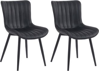 Clp Lot de 2 chaises Largo Noir Similicuir