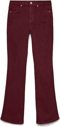 Vero Moda Vmflash Mr Flared Corduroy Pants Noos Jean évasé, Tawny Port, 26W / 30L Femmes