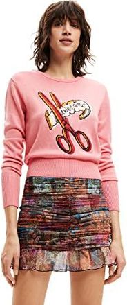 Desigual Candypink Jers_Alba 3067 Rose Bonbon Pull, Rouge, M Femme