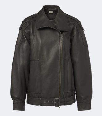 Vince Oversize-Bikerjacke aus Leder