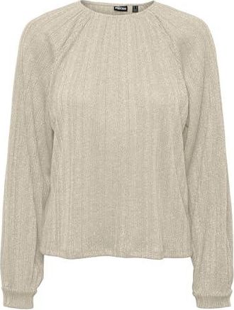 Pieces Pcdalilah New Ls Top T-Shirt, Fog, M Femme