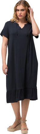 Ulla Popken Damen Jersey-Midikleid Kleid, Marine, 46-48