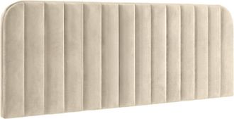IDMarket H&auml;ngekopfteil ALBA 160 cm in beigem Samt