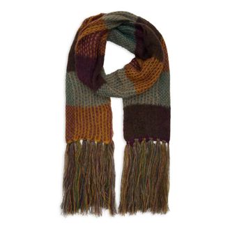 Gallo Gallo, unisex, Accessoires, Multicolore, Taille: ONE Size Sciarpa frange fantasia tartan