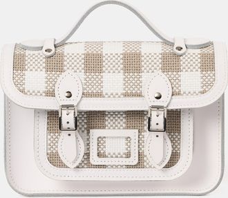 The Cambridge Satchel Company The Mini - Taupe Plaid & Brilliant White