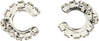 Magda Butrym Femme, Accessoires, Gris, Taille: ONE Size Boucles doreilles courbes orn&eacute;es de cristaux