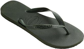 Havaianas Top Brasil Logo, Tongs Confortables, Durables et L&eacute;g&egrave;res, avec Semelle Antid&eacute;rapante, Drapeau Br&eacute;silien, Adultes Unisexe, Olive Vert, 43/44 EU