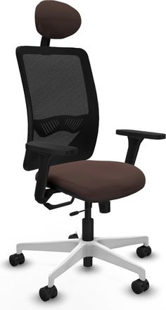 Piqueras y Crespo Arbeitsstuhl Zulema mit 3D-Armen, h&ouml;henverstellbarer Lendenwirbelst&uuml;tze und festem Kopfteil, ausgestattet mit Syncro/Traslack und Schneideschaum, Schw