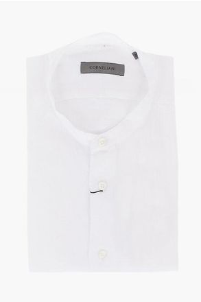 Corneliani Mandarin Collar Pure Linen Shirt size 44