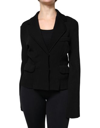 Dolce & Gabbana Womens Black Viscose Single Breasted Blazer Jacket Clothing