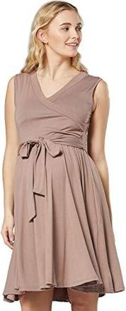 Happy Mama Femme Robe Patineuse dallaitement Maternité Double Couches. 078p (Cappuccino, 44, 2XL)