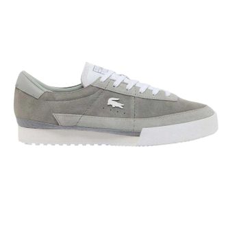 Lacoste Aura Sneaker f&uuml;r Damen, Leder, Flach (Grau/Wei&szlig;)