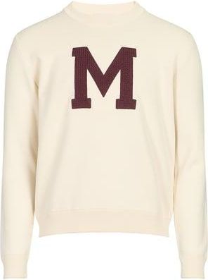 Moncler Pull droit &agrave; logo en coton m&eacute;lang&eacute;