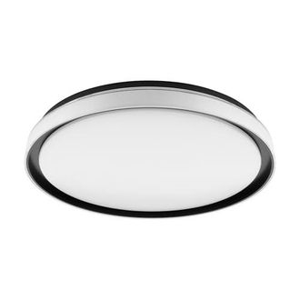 Eglo Plafonnier LED Seluci, luminaire en saillie dimmable avec télécommande, lampe de plafond pour salon en noir et blanc, température de couleur variable 