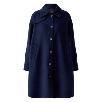 Oui Mayson Coat - Femme - Manteaux - Bleu - Taille: 36 FR