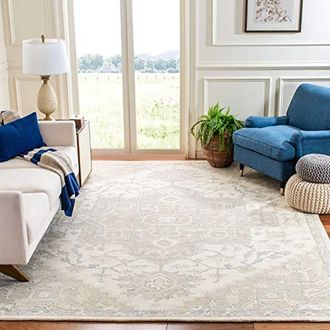 Safavieh Traditionell Teppich f&uuml;r Wohnzimmer, Esszimmer, Schlafzimmer - Micro-Loop Collection, Kurzer Flor, Elfenbein und Beige, 240 x 300 cm