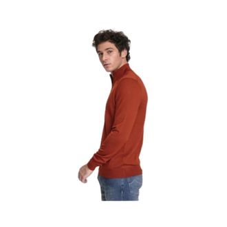 Gran Sasso Rostfarbener Pullover mit Rei&szlig;verschlusskragen - - Knitwear - Herren - Rot - M